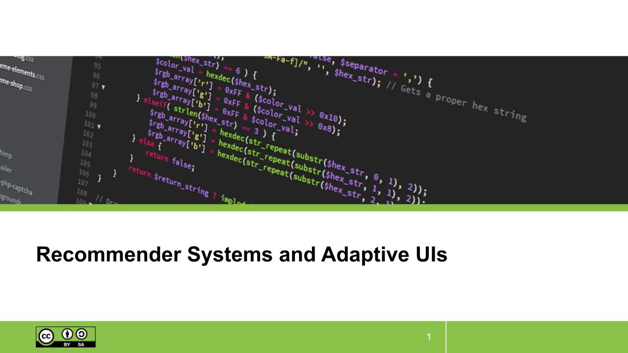 Course: Intelligent User Interfaces